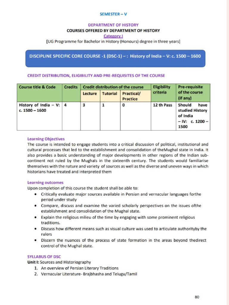 5th Semester Syllabus | PDF