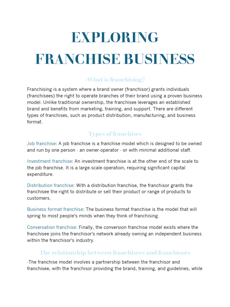 Business Project | PDF | Franchising | Economies