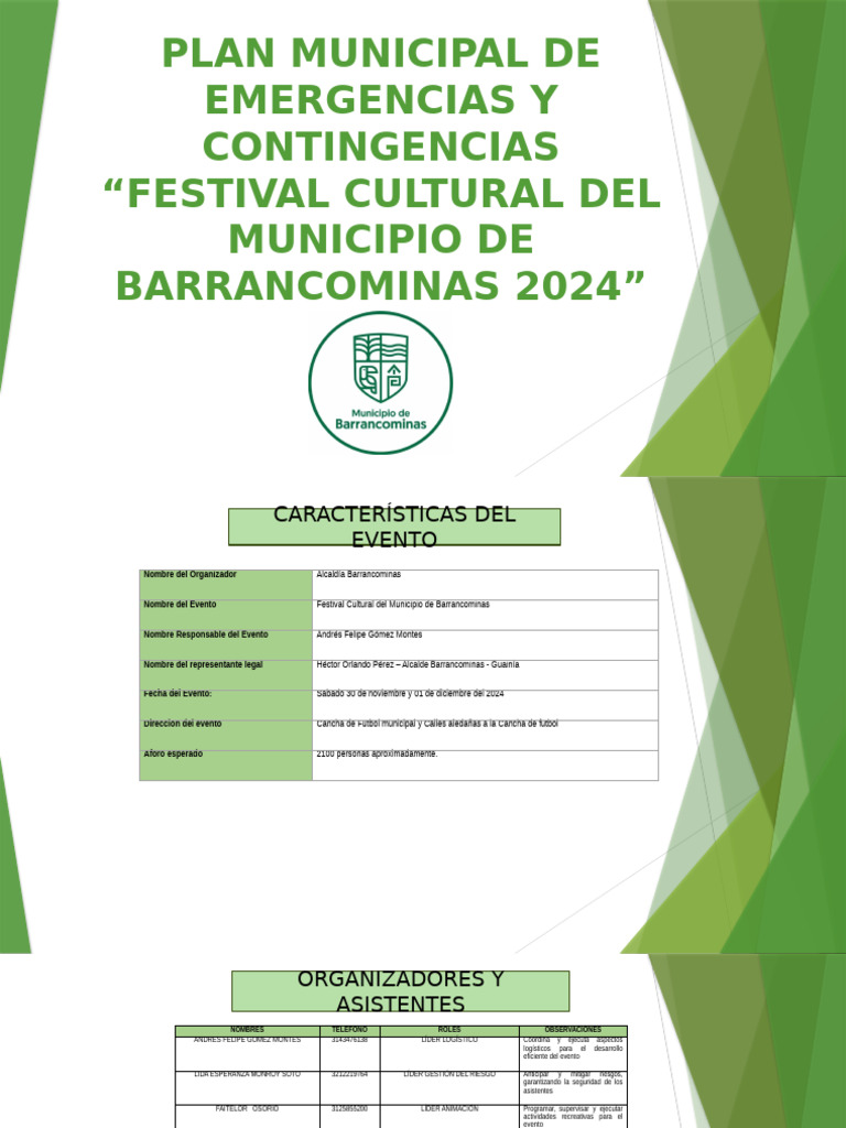 Plan de Emergencias Festividades Barrancominas | PDF | Defensa Civil