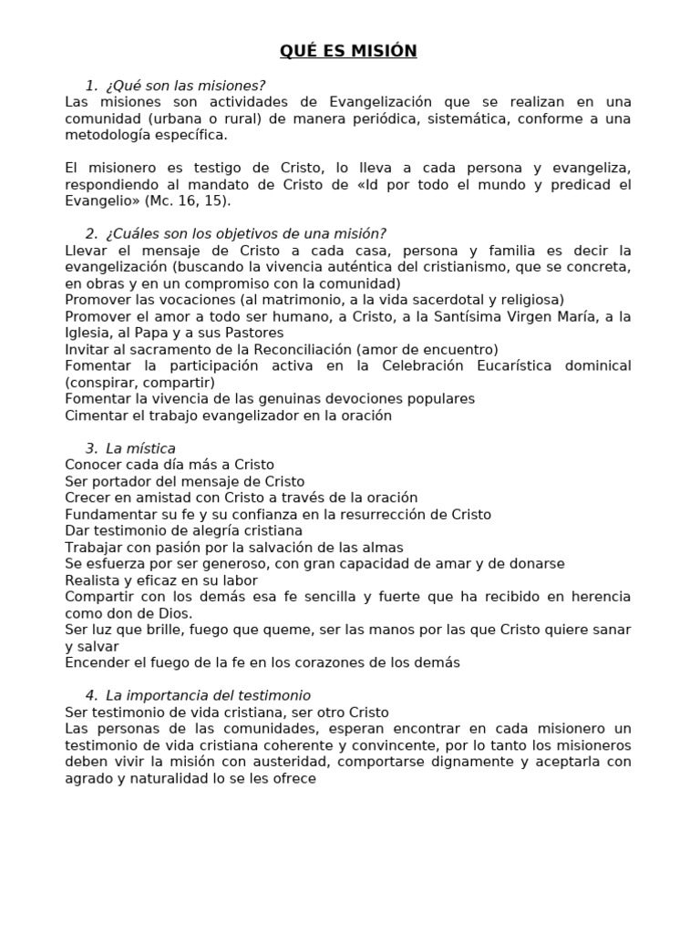 Què Es Misión | PDF