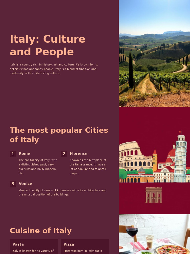 Italy Culture and People 97caf5b9 Cc28 436b b7b1 Da8310115de0 | PDF