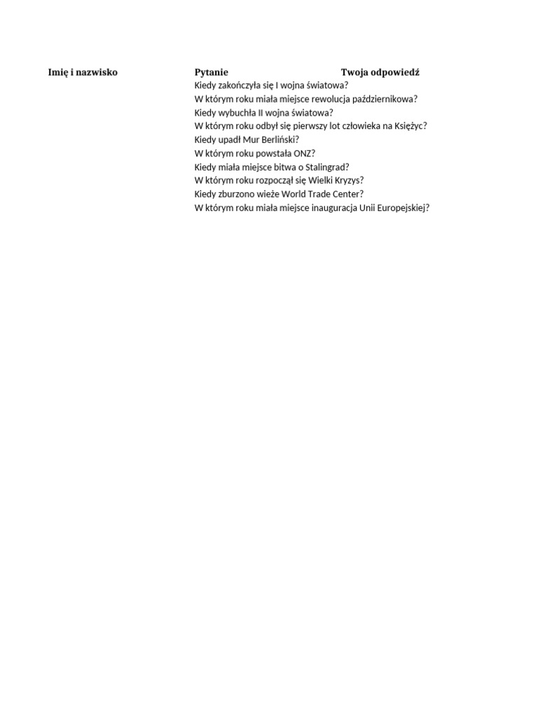 Quiz Ranking 20 Wiek Updated | PDF