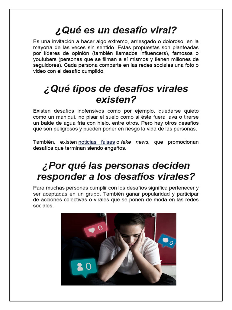Retos virales: peligros y prevención | PDF | ciberespacio