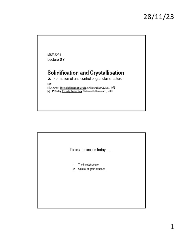 Lec 07 | PDF | Ingot | Nucleation Lec 07 | PDF | Ingot | Nucleation