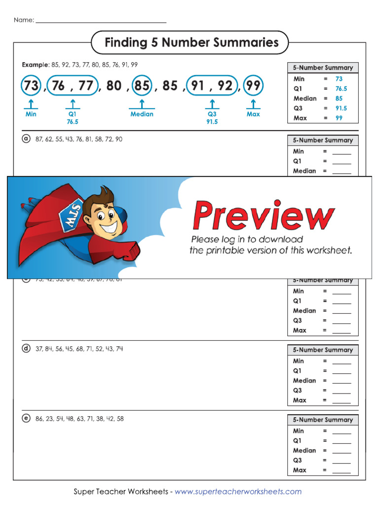 Finding 5 Number Summaries Advanced | PDF