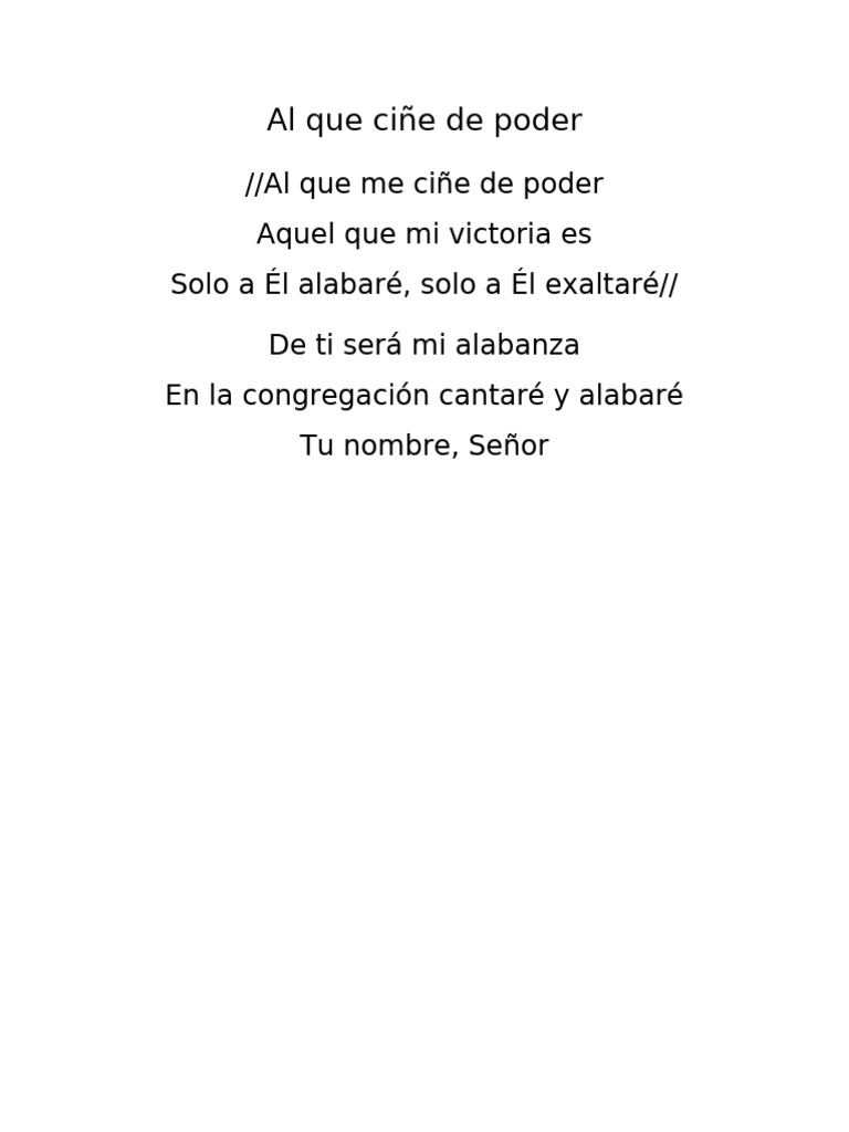 Al Que Ciñe de Poder | PDF