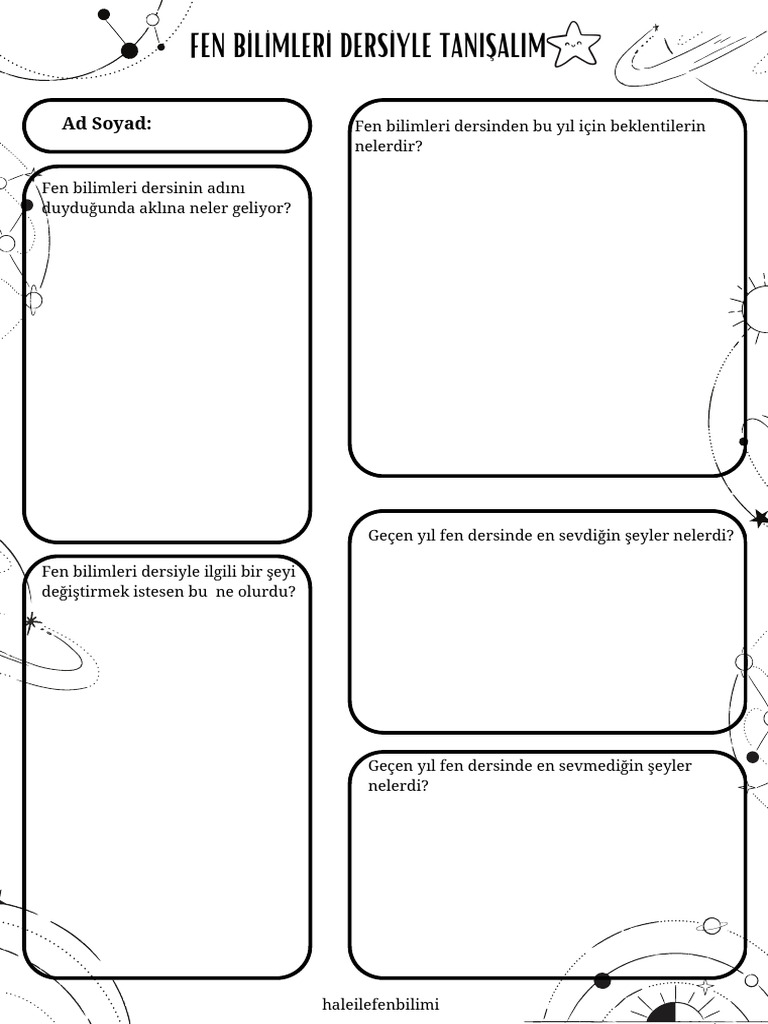 Fen Bilimleri Dersi Tanisma Formu | PDF