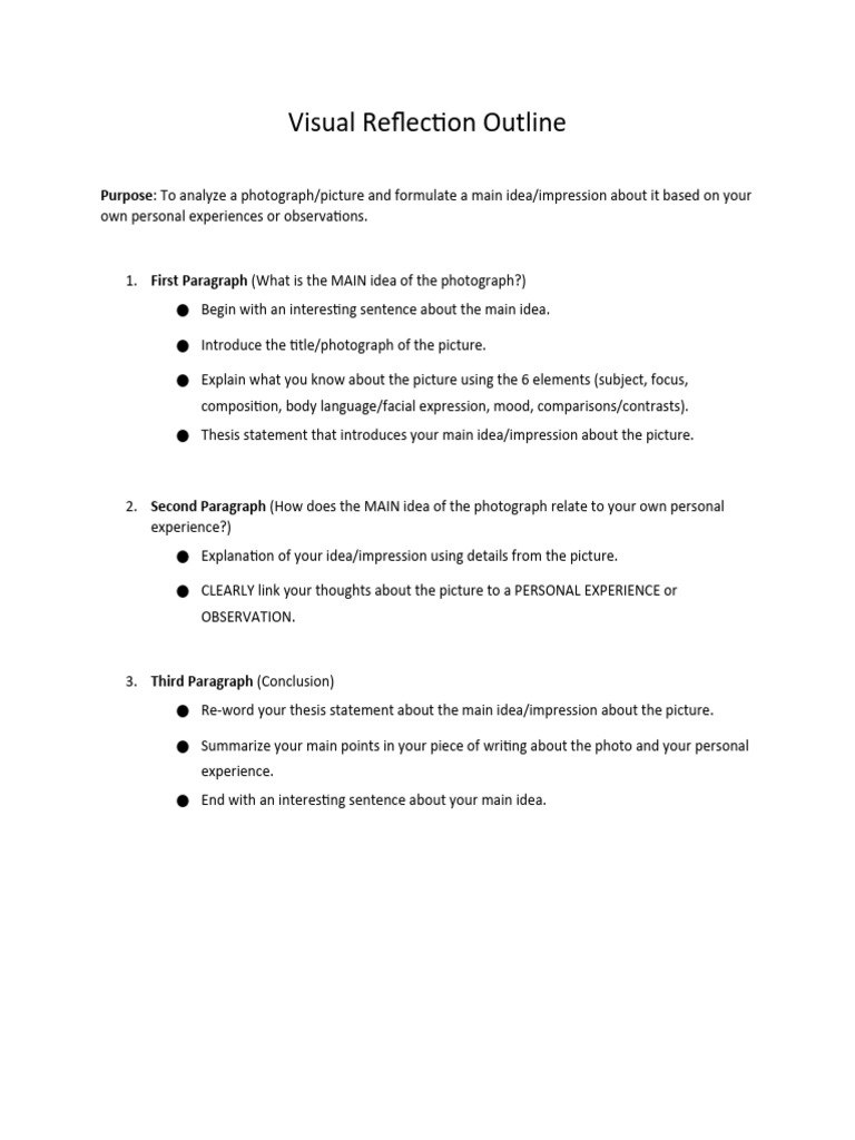 Visual Reflection Outline | PDF