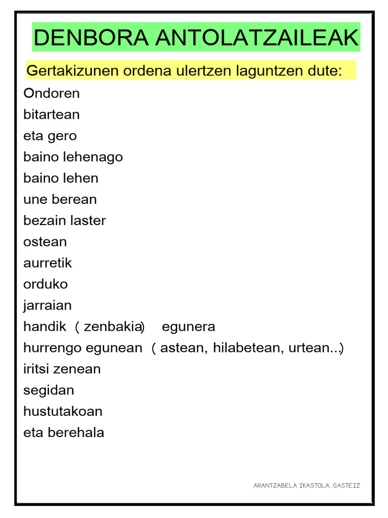 Denbora Antolatzaileak | PDF