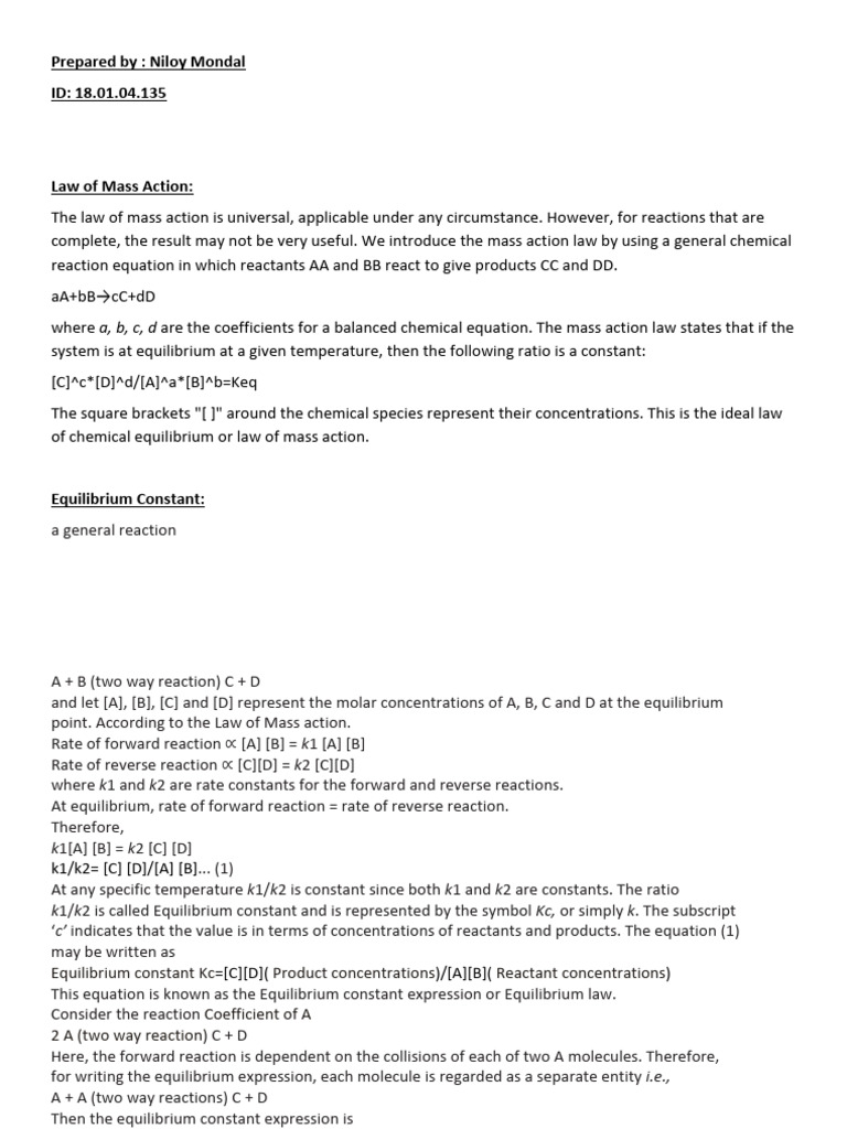 Reversible Reactions And Chemical Equilibrium Pdf Chemical 7568