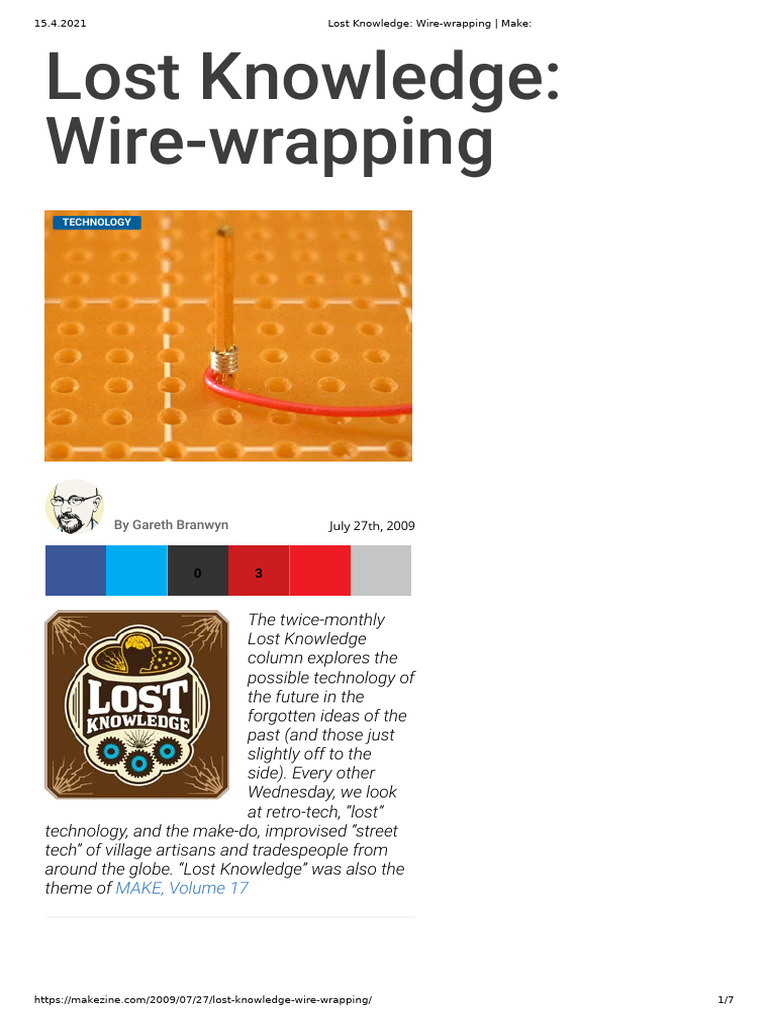 Lost Knowledge - Wire-Wrapping - Make | PDF | Manufactured Goods ...