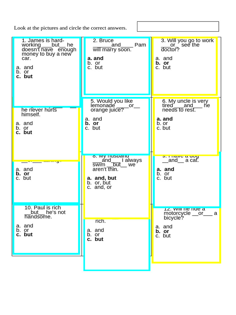7.Worksheet_connectors_and_or_but | PDF