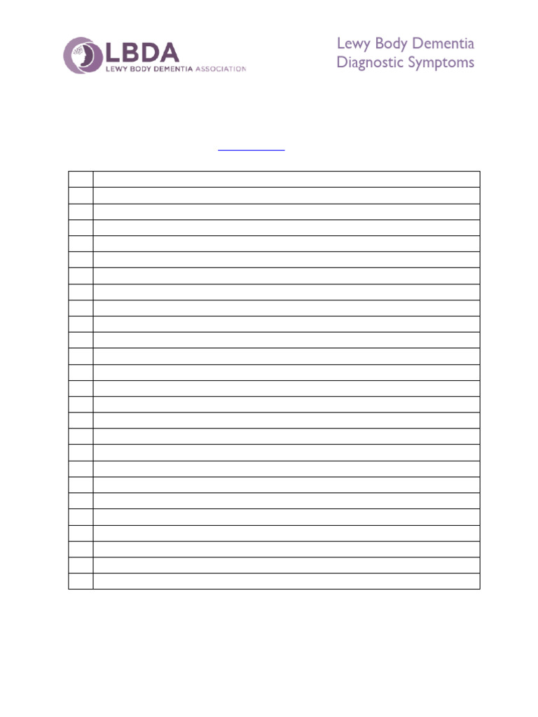 2017_diagnostic_checklist_-_updated_criteria_v2_1 | PDF | Dementia ...