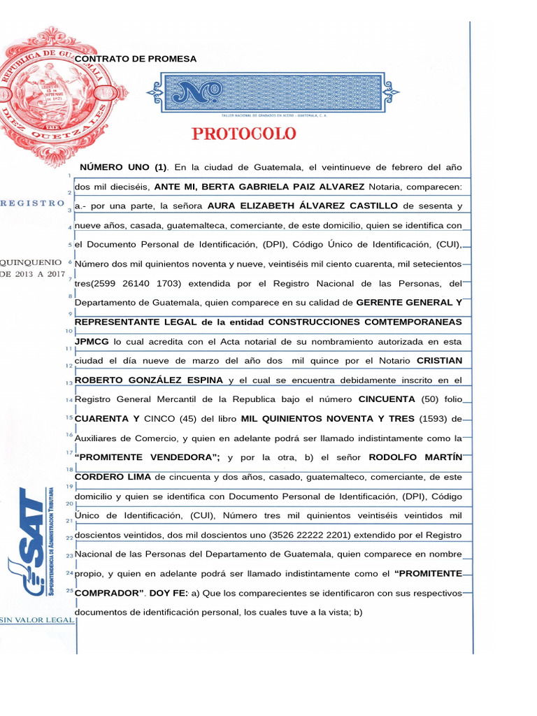 Hojas Protocolo | PDF | Guatemala | Ley común