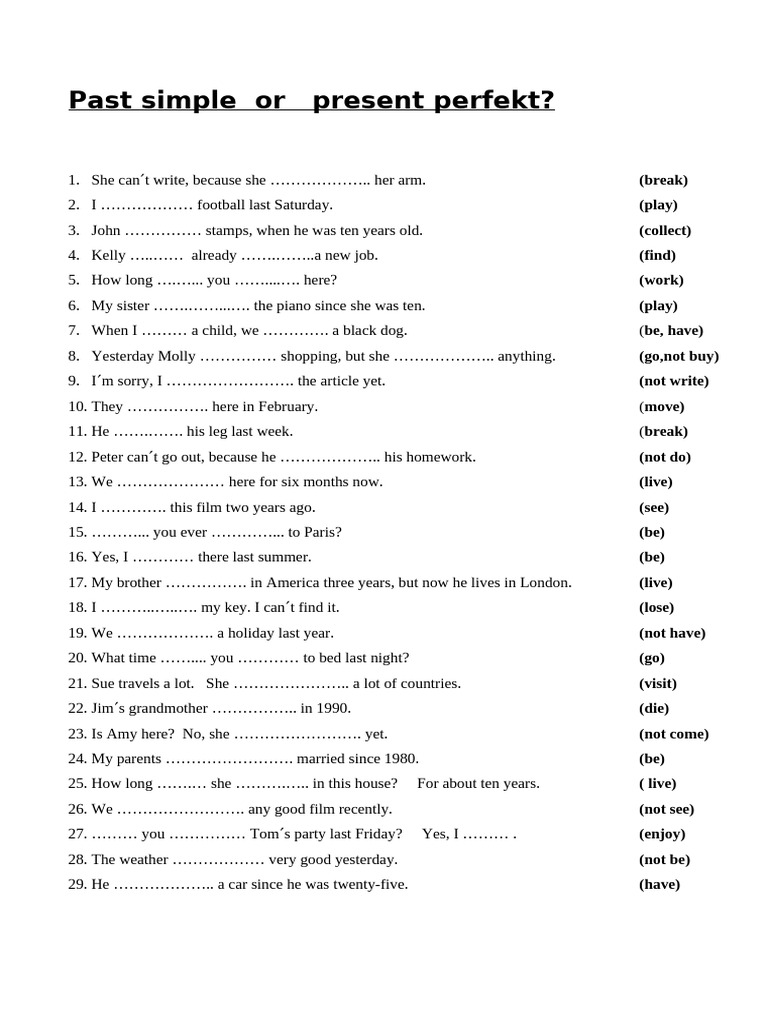 Past Simple or Present Perfect Grammar Drills 76546 | PDF | Grammar ...