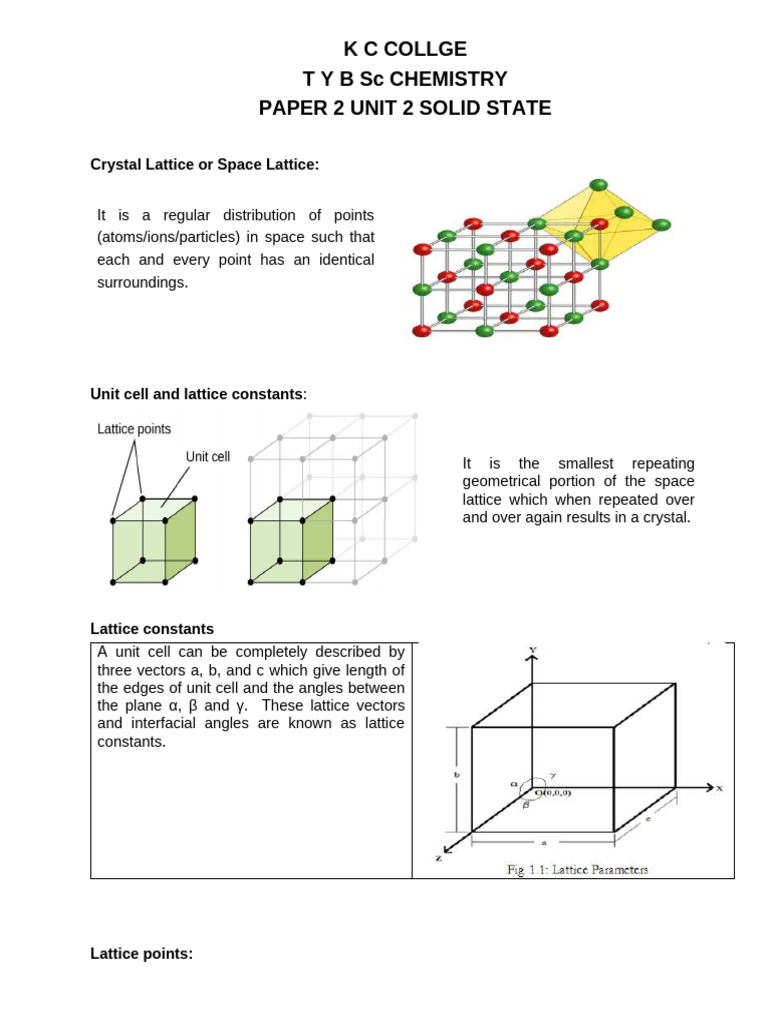 Solid State Ppt Notes | PDF | Crystal Structure | Crystallographic Defect
