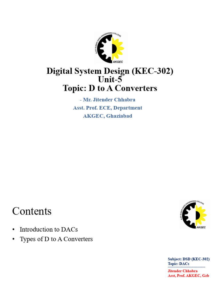 1) DACs | PDF | Electronics | Electrical Engineering