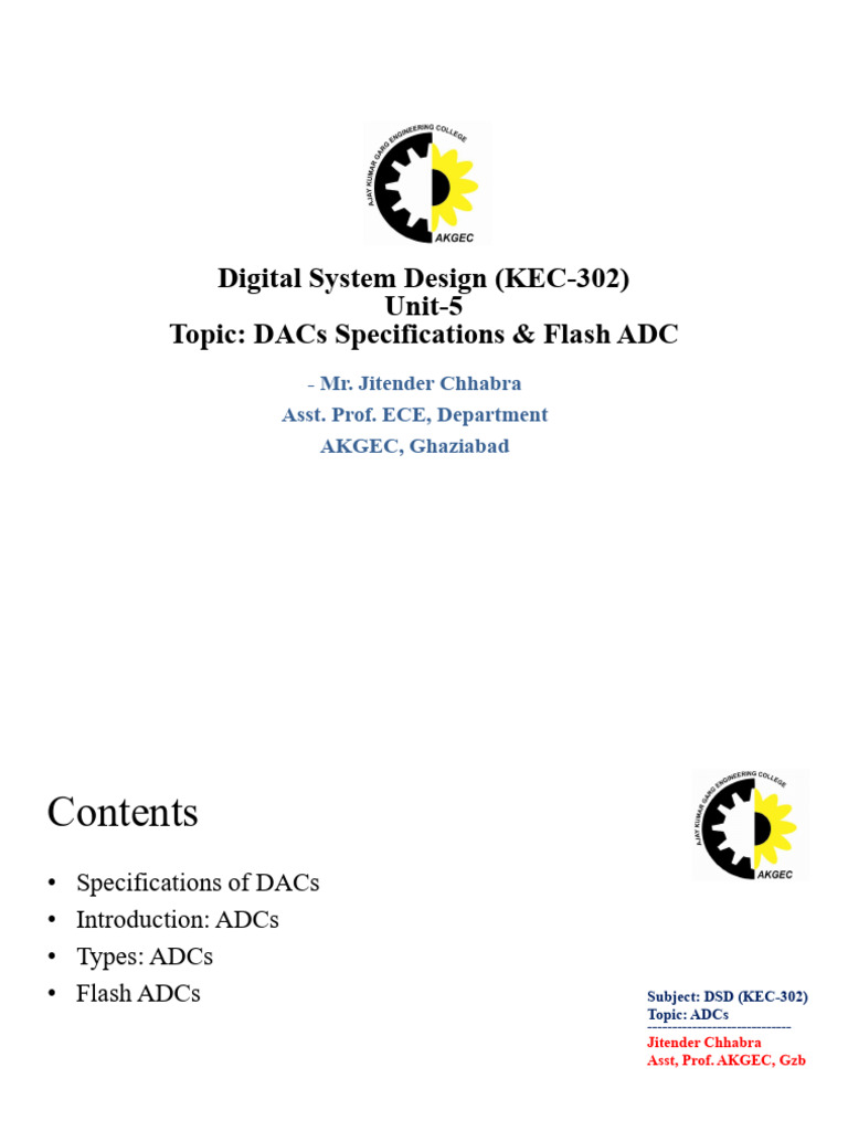 2) DACs SPECIFICATIONS & FLASH ADC | PDF | Analog To Digital Converter | Digital To Analog Converter