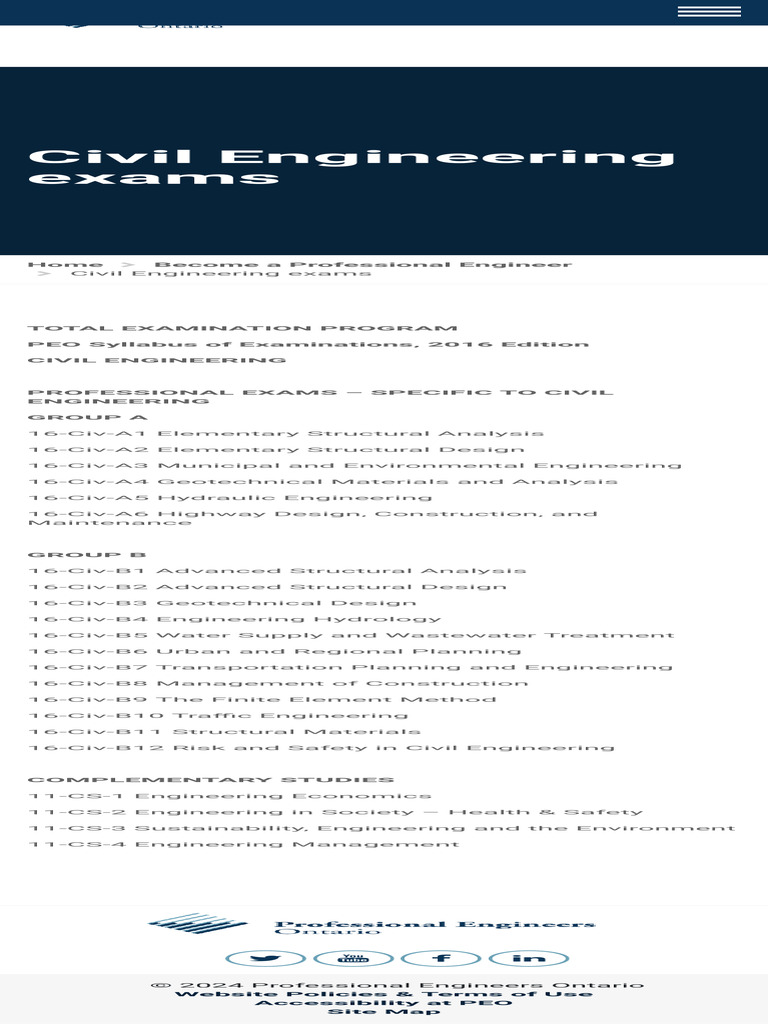 Civil Engineering Exams Professional Engineers | PDF