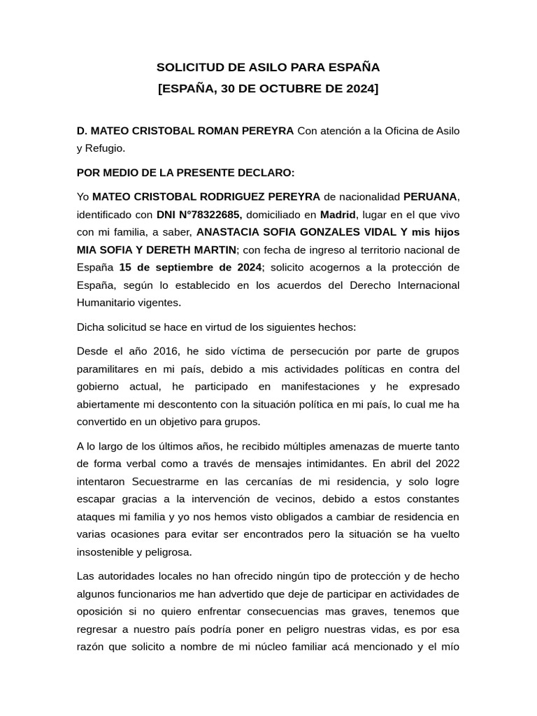 Solicitud de Asilo en España 2024 | PDF