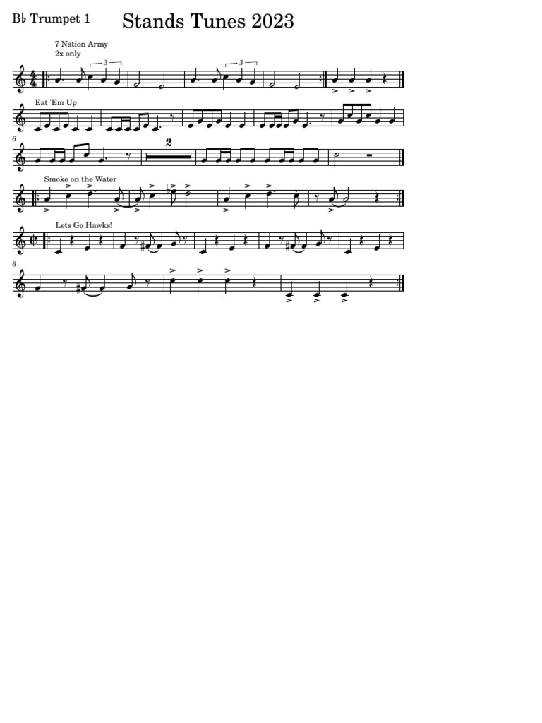 Stand Tunes 2023-Bb - Trumpet - 1 | PDF