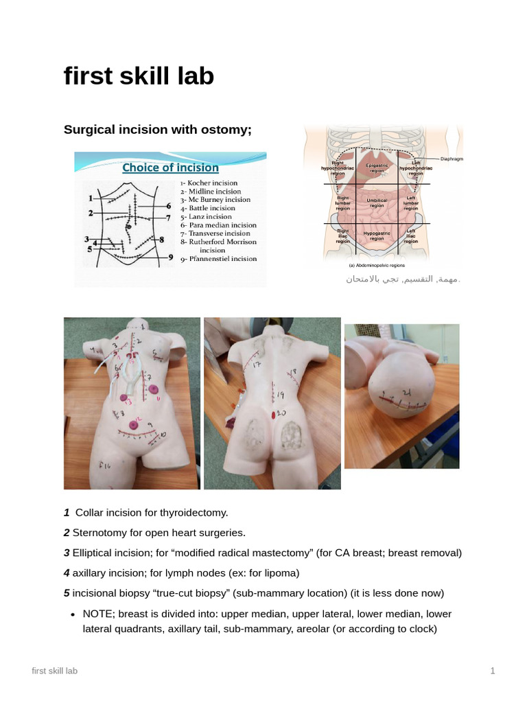 First Skill Lab | PDF | Burn | Abdomen