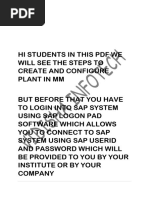 Create Plant in SAP MM Tutorial | PDF | Computing | Software