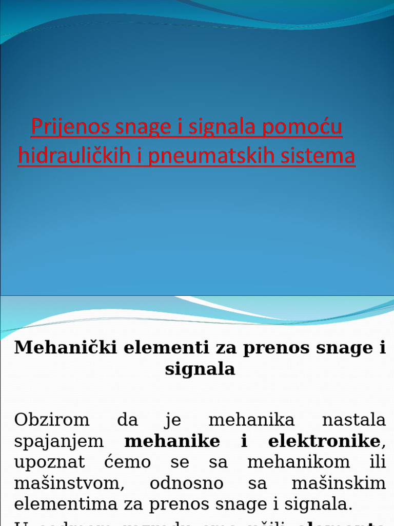Prijenos Snage I Signala | PDF