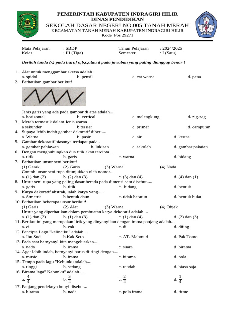 Soal Kelas 3 SPDP SD | PDF
