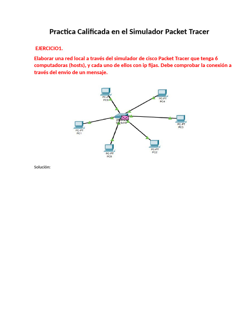 Practica Calificada en el Simulador Packet Tracer | PDF