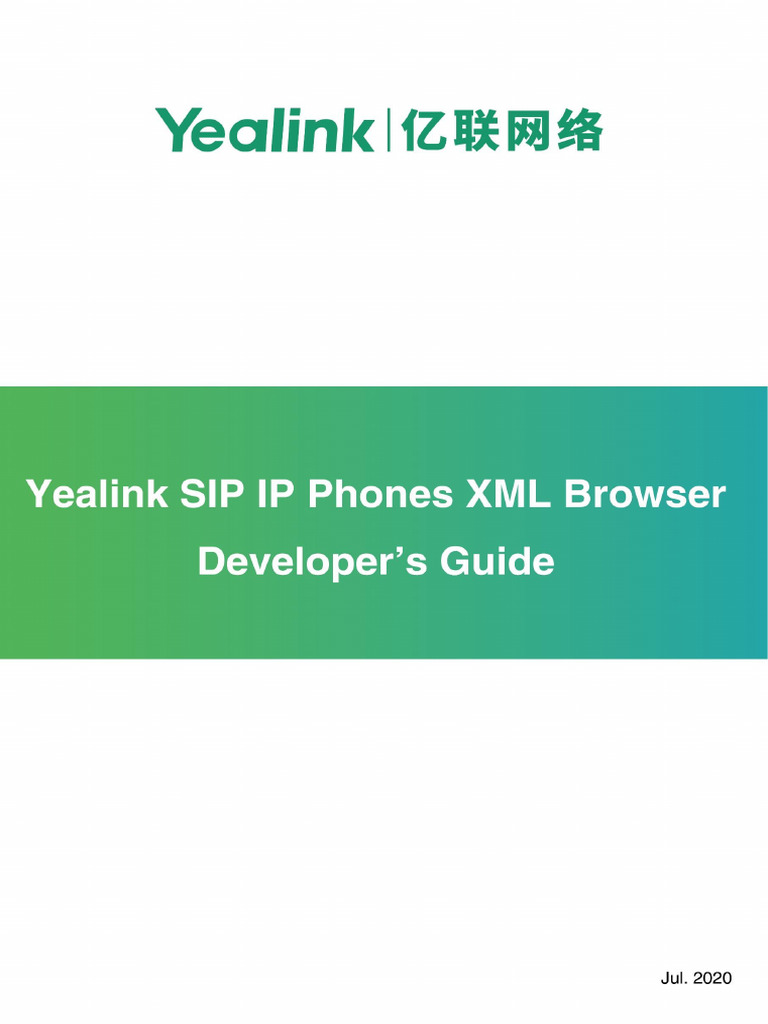 Yealink SIP IP Phones XML Browser Developer's Guide V1.1 | PDF | Xml ... Yealink SIP IP Phones XML Browser Developer's Guide V1.1 | PDF | Xml ...