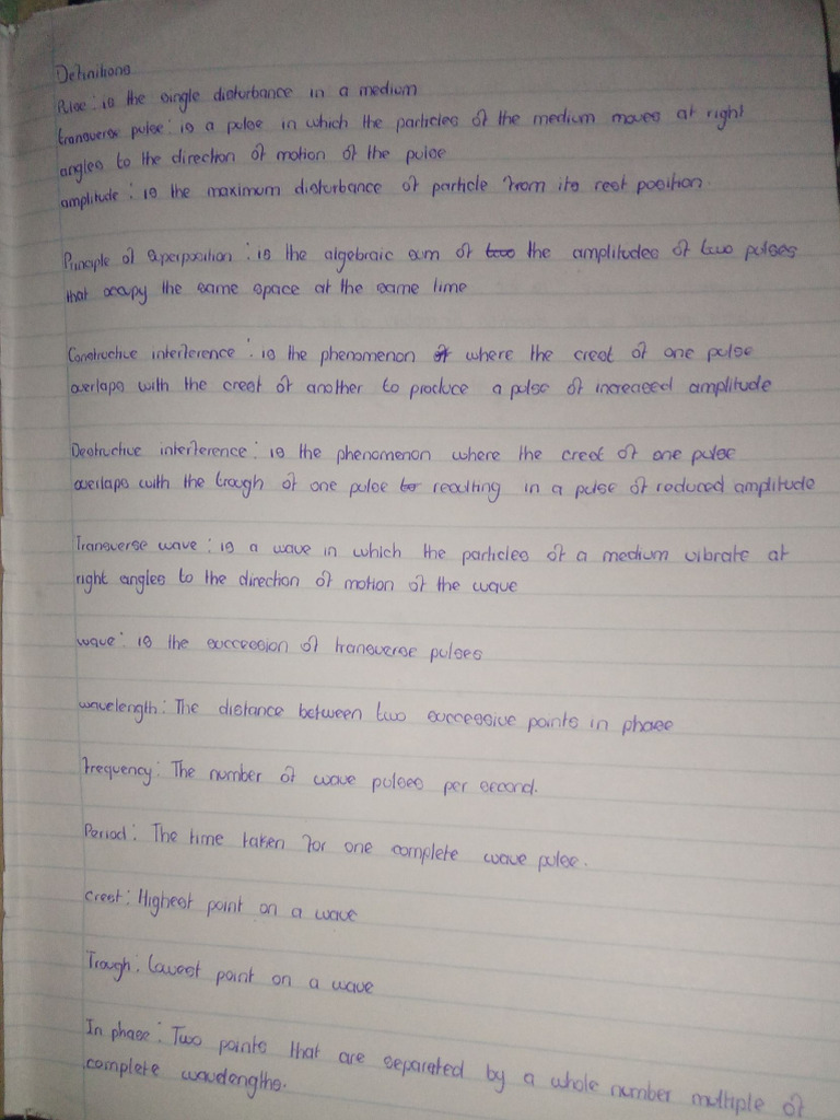 definitions from the guideline of physics grade 10 | PDF