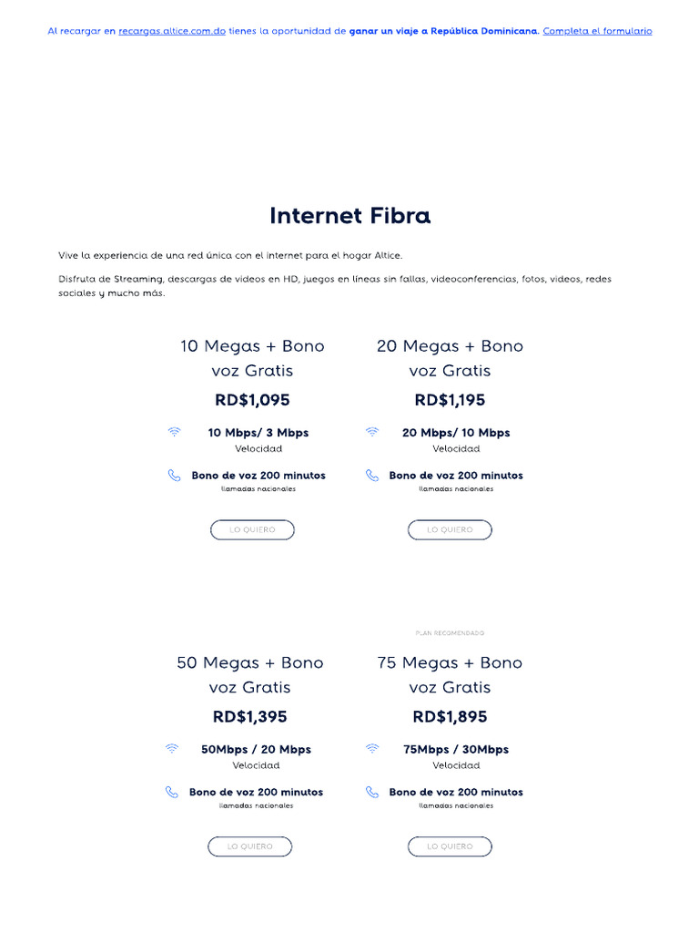 Planes Internet Móvil para El Hogar - Altice | PDF