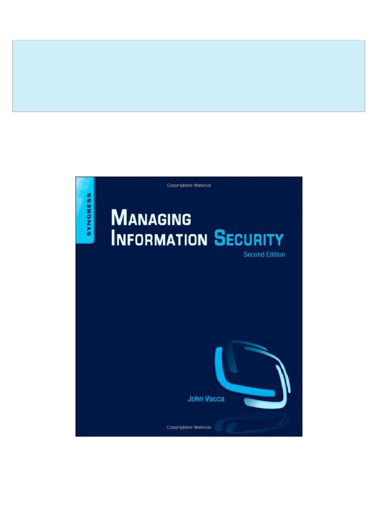 Buy ebook Managing Information Security Second Edition John R. Vacca ... Buy ebook Managing Information Security Second Edition John R. Vacca ...