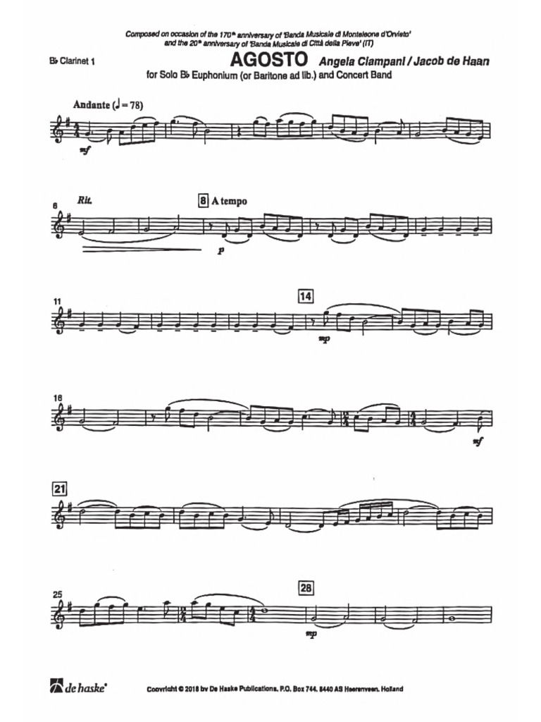 Agosto - Arr Jacob de Haan-1 - 241113 - 230731 | PDF