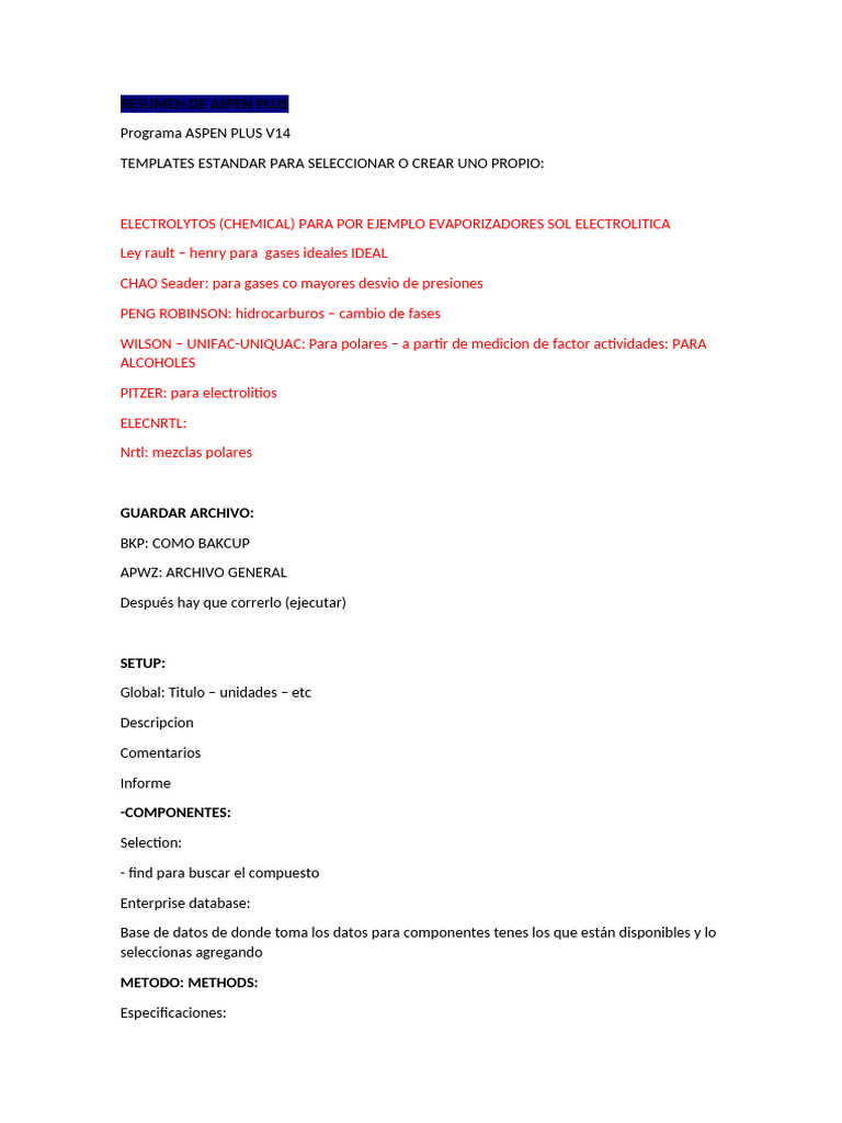 Curso aspen plus | PDF