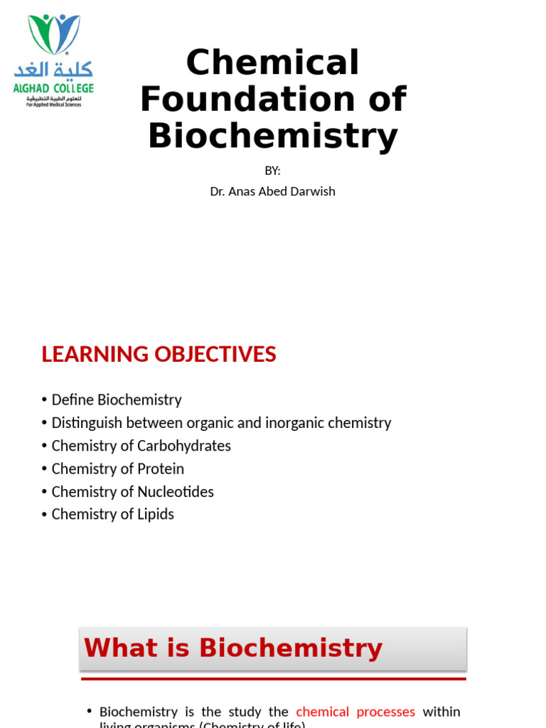 1.chemical Foundation of Biochemistry | PDF | Macromolecules | Biochemistry