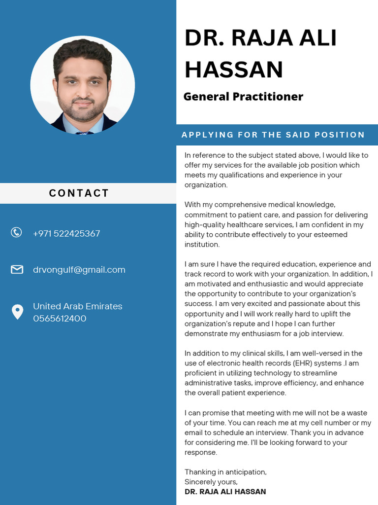 Medical Job Application Proposal | PDF