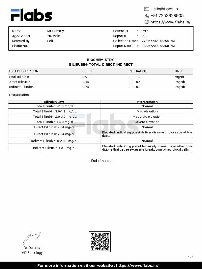 Bilirubin Total, Direct | PDF | Medical Specialties | Body Fluids