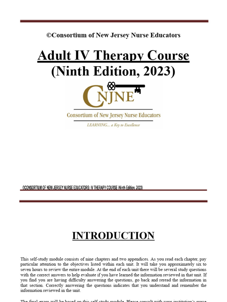 Iv Study Packet | PDF | Vein | Intravenous Therapy