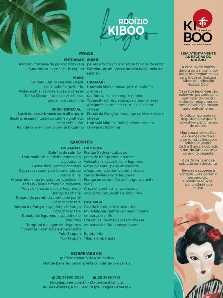 Cardapio-kiboo-rodizio | PDF | Sushi | Alimentos