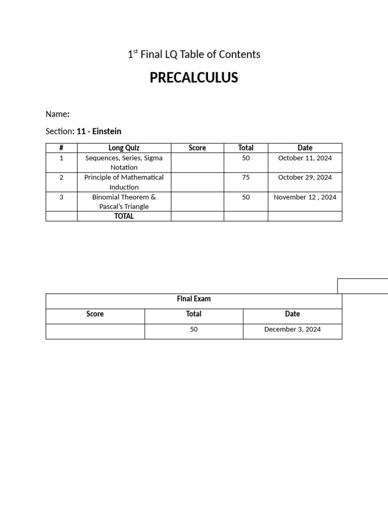 Final LQ Table of Contents 1 | PDF