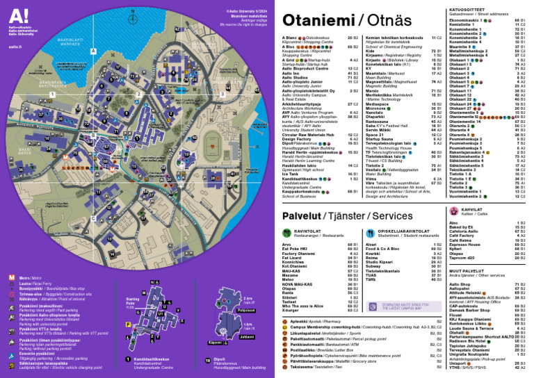 061724 Otaniemi Kampuskartta Kampuskarta Campusmap 1 | PDF
