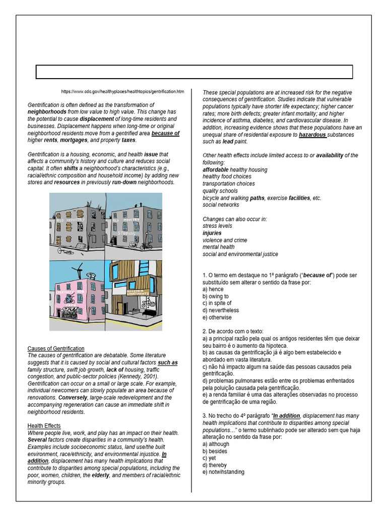 Gentrification: Impact on Communities and Health | PDF