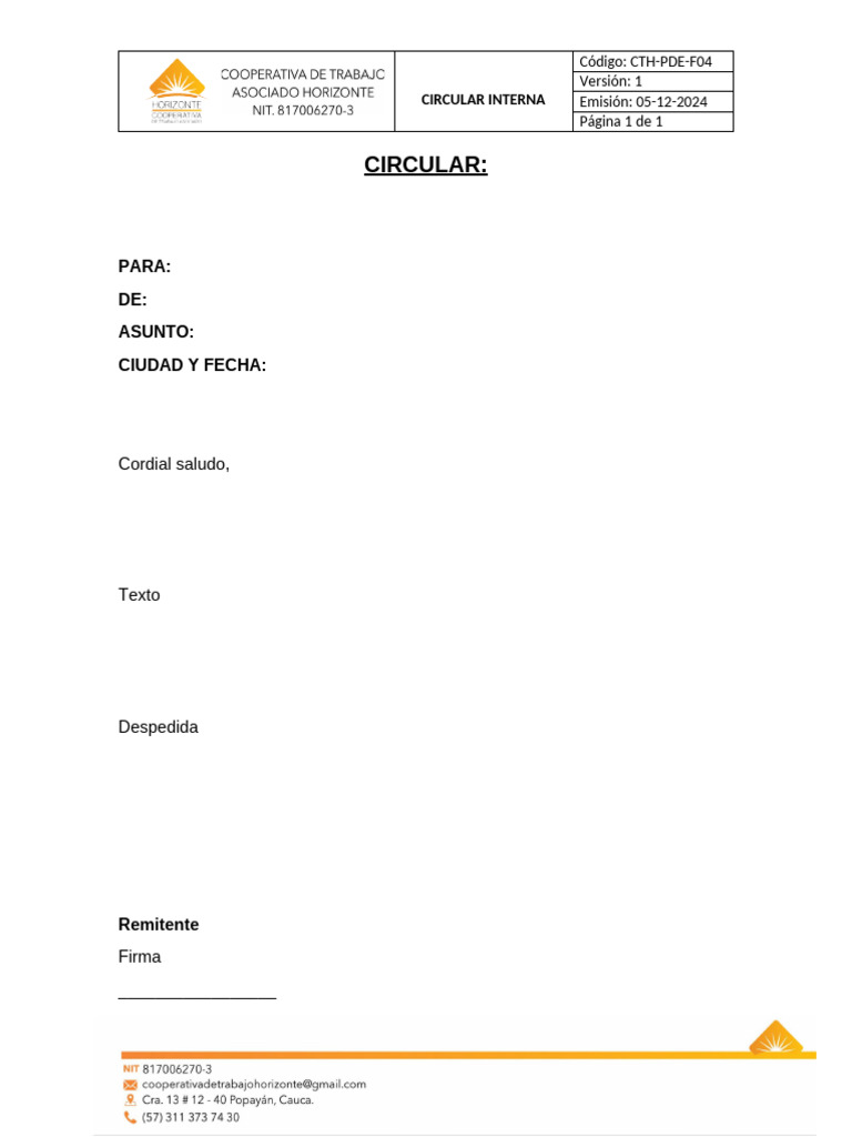 4.circular Interna - CTA HORIZONTE | PDF