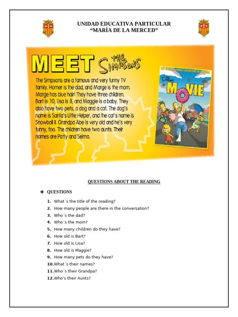 The Simpson Family Reading | PDF