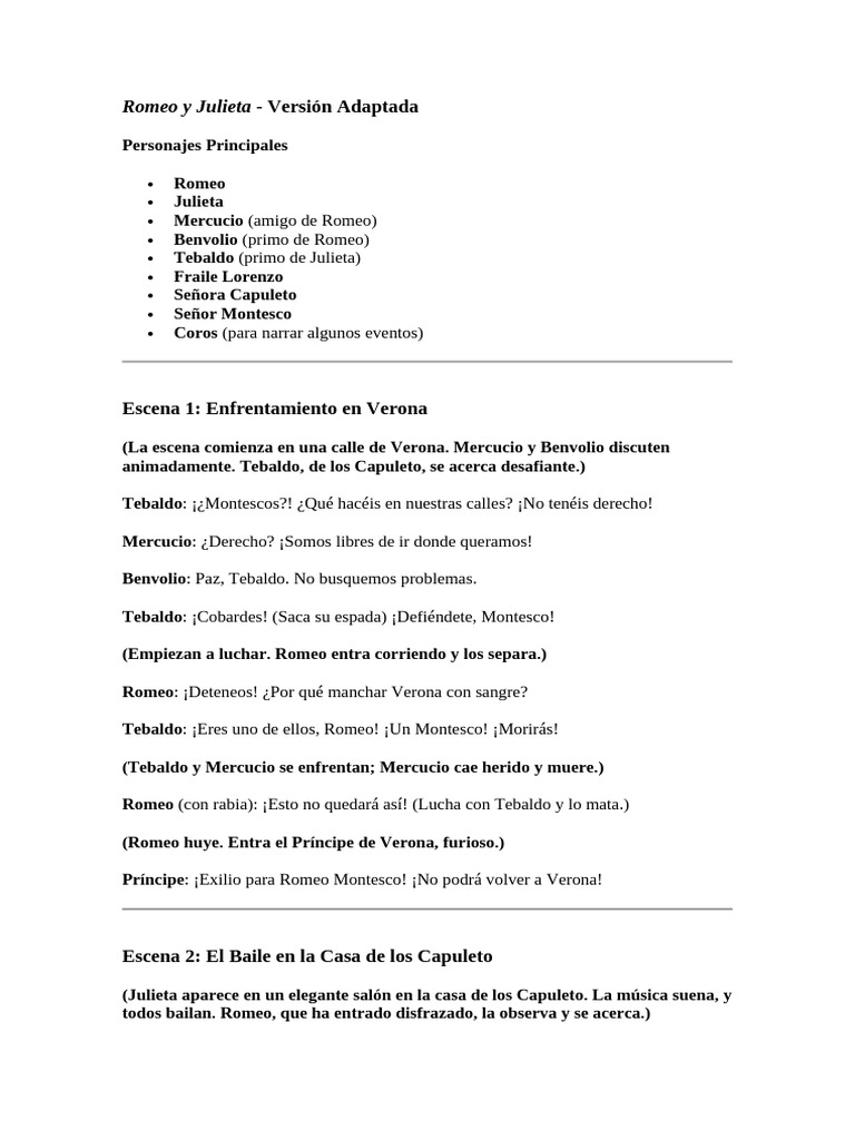 Romeo y Julieta | PDF | Romeo y Julieta