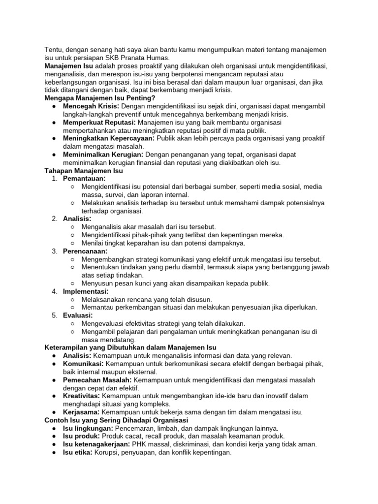 3) Manajemen Isu | PDF