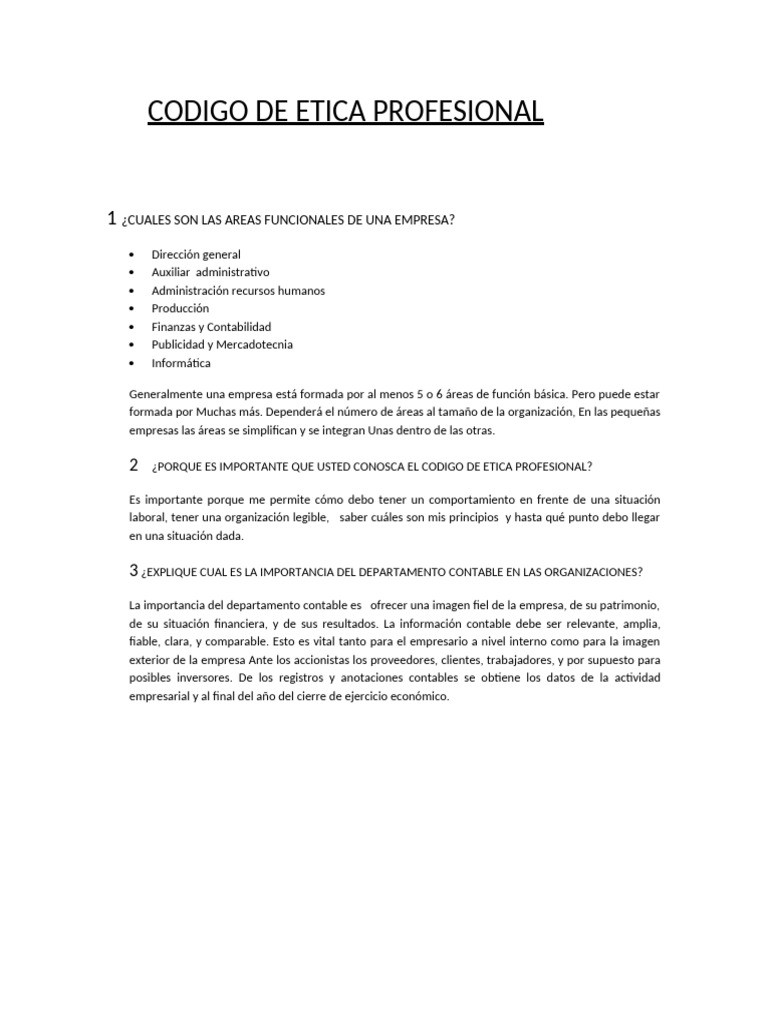 Codigo de Etica Profesional | PDF