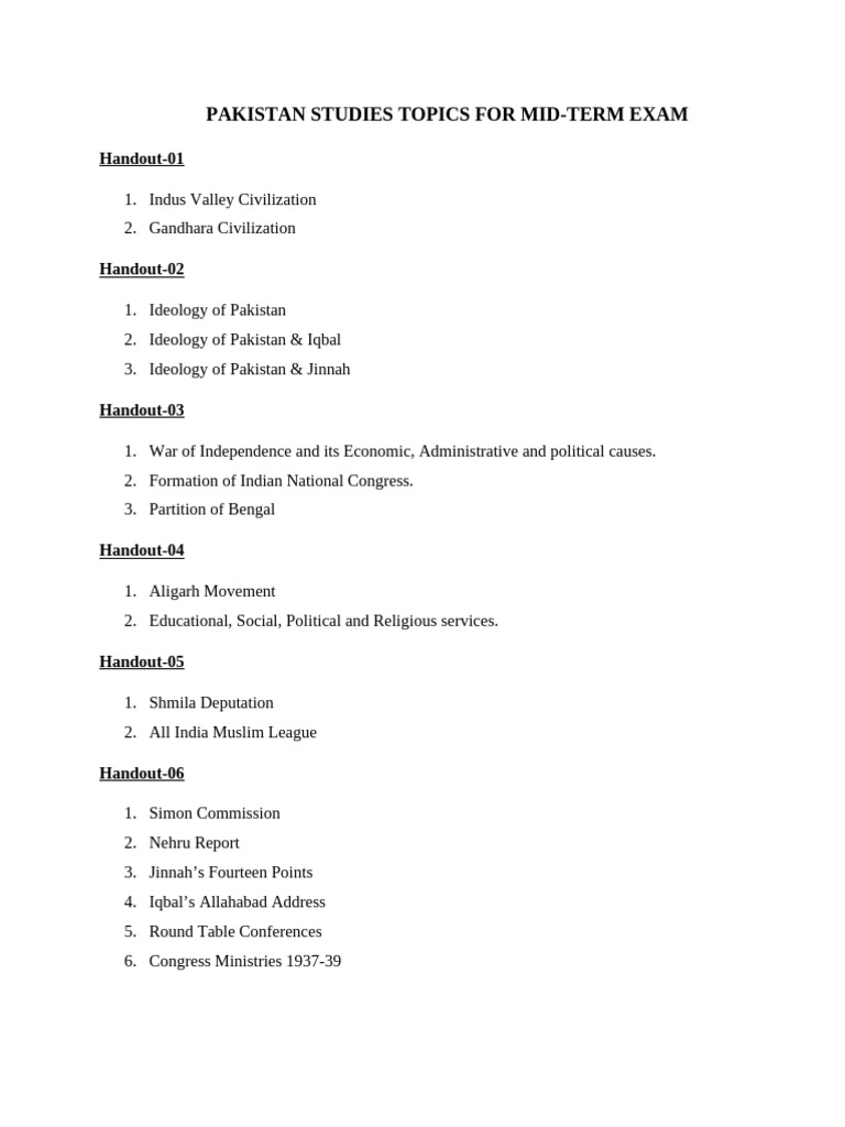 Topics For Midterm Exam | PDF